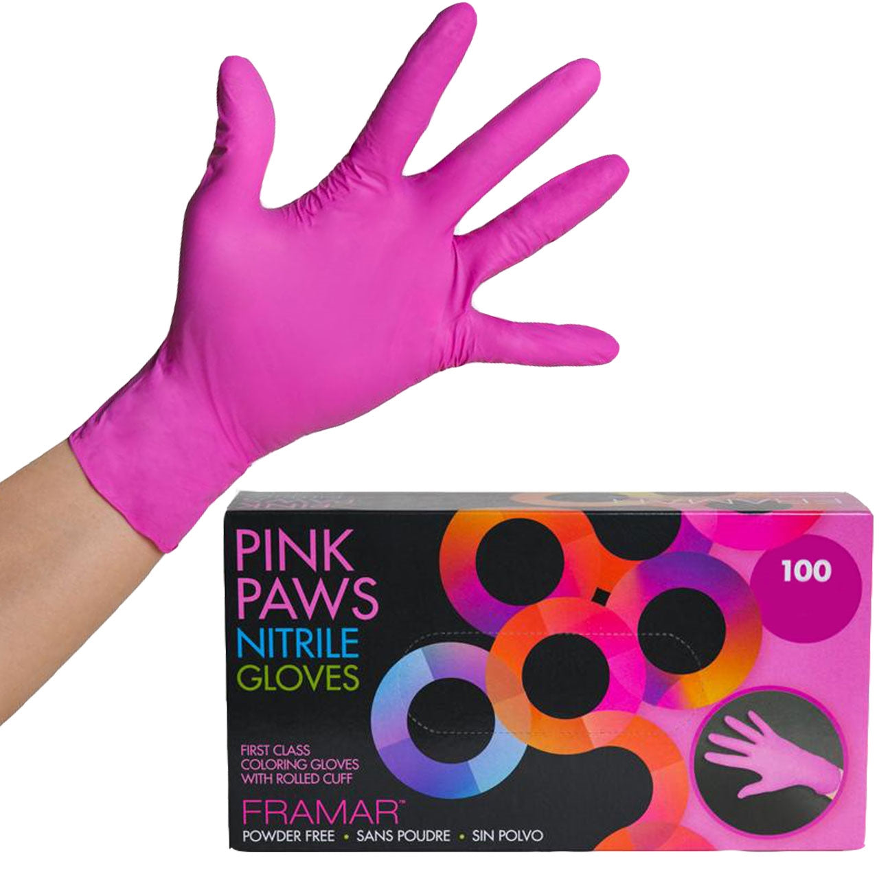 Framar Pink Paws Powder Free Nitrile Gloves – GlossGenius